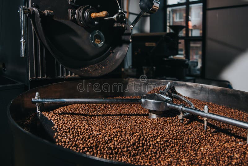 Interior of Coffee Production Workshop with Working Coffee Stock Image ...