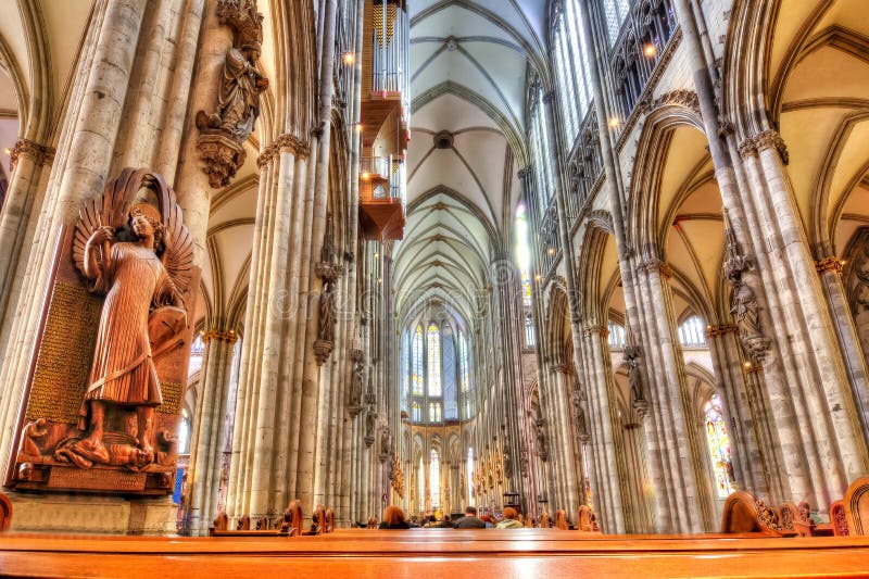 Interior of Cologne Cathedral, Germany Stock Photo - Image of medieval ...