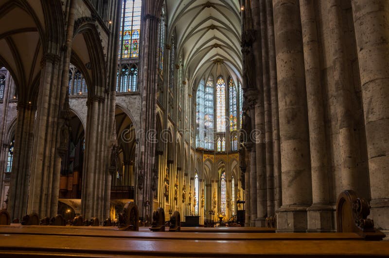 Interior of Cologne Cathedral Stock Photo - Image of high, cologne ...