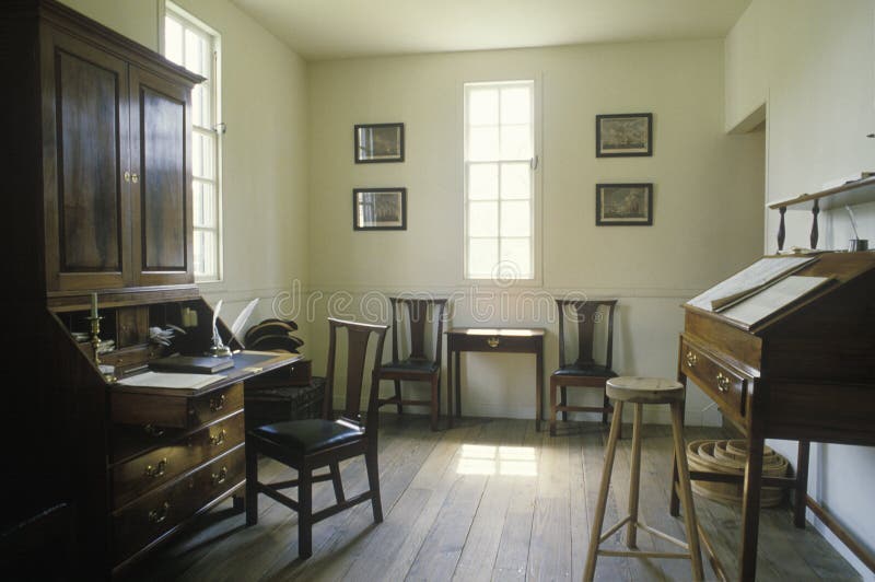 Interior of Colonial Era Office Editorial Photo - Image of american ...
