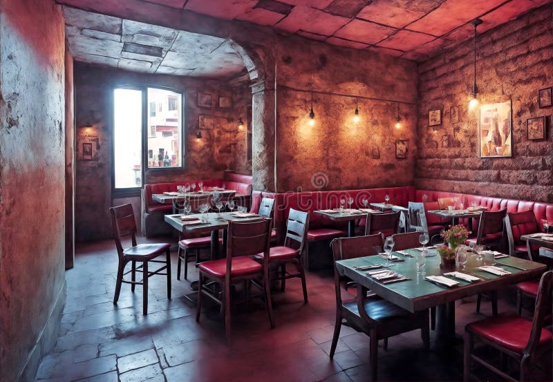 Interior of a Colorful Traditional Mexican Restaurant Day Scene Stock ...