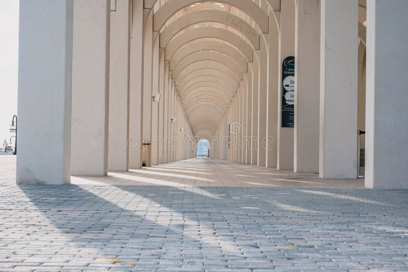 Interior Columns at the Cruise Terminal - Doha Port Editorial ...