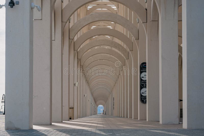 Interior Columns at the Cruise Terminal - Doha Port Editorial Stock ...