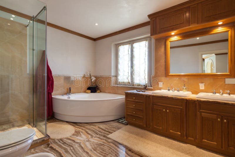 Interior, Comfortable Bathroom Stock Photo - Image of view, room: 64977744