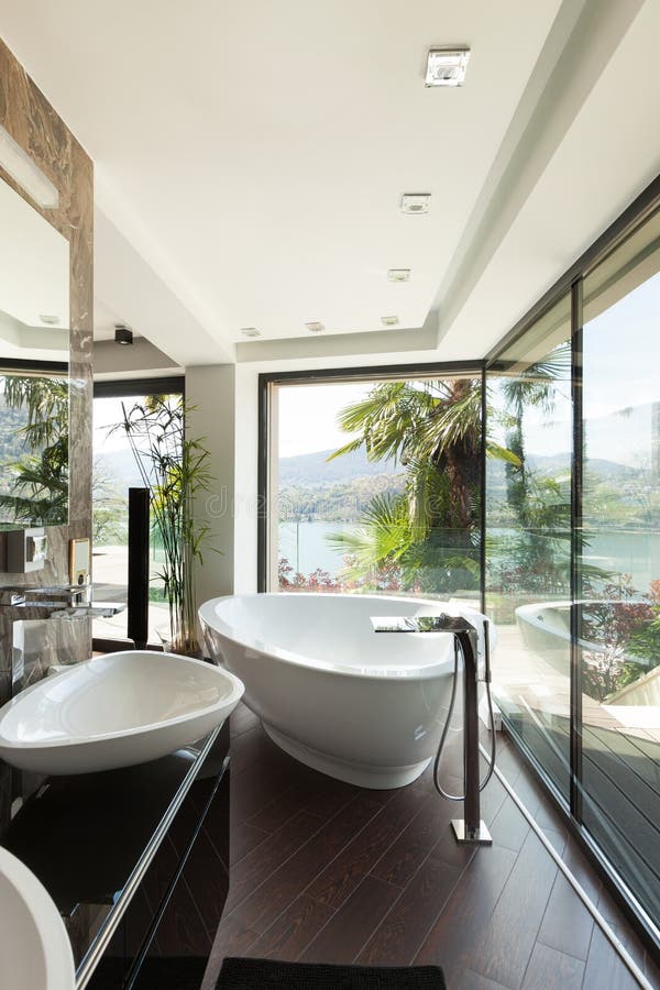 Interior, Comfortable Bathroom Stock Image - Image of beauty, floor ...