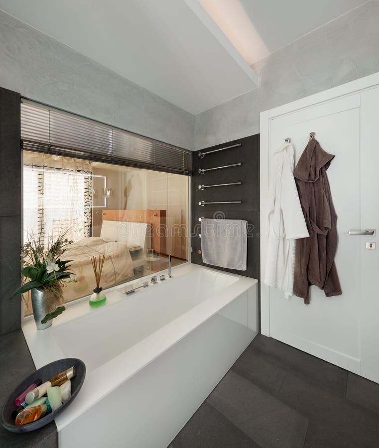 Interior, Comfortable Bathroom Stock Photo - Image of ceramic, interior ...