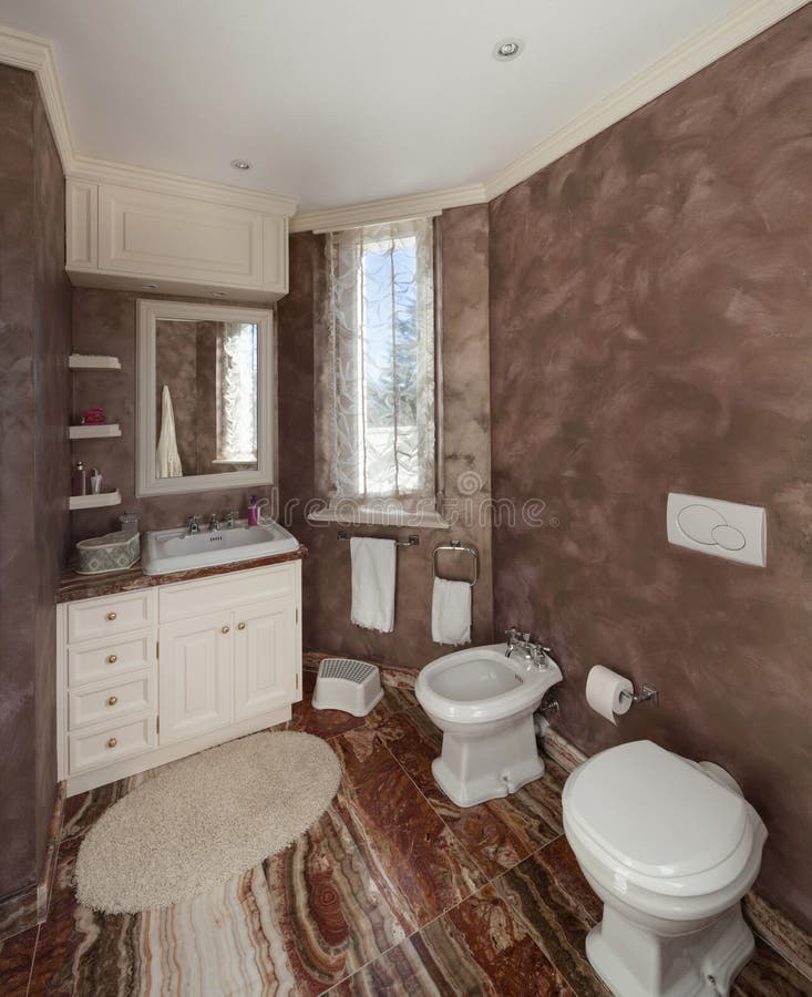 Interior, Comfortable Bathroom Stock Image - Image of bath ...