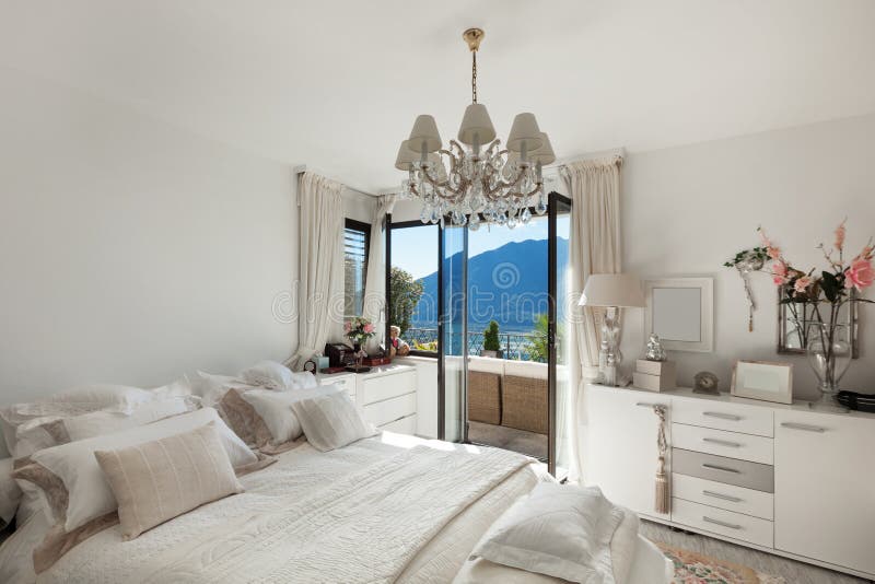 Interior, Comfortable Bedroom Stock Image - Image of dresser, modern ...