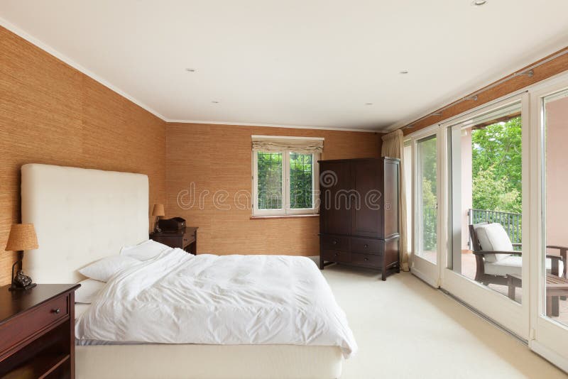 Interior, Comfortable Bedroom Stock Photo - Image of classic, living ...