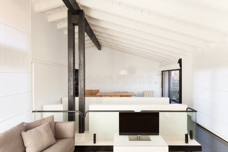 Interior, comfortable loft stock photo. Image of wide - 36660364