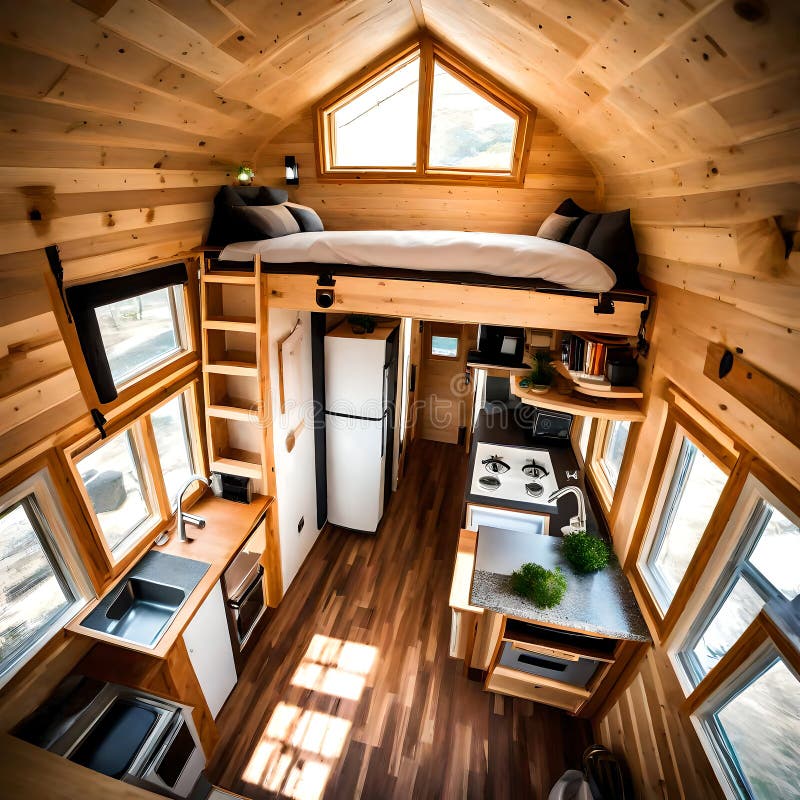Interior of a Tiny Home - Ai Generated Image Stock Illustration ...