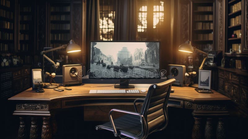 Interior of a Computer Gear of Vlogger Stock Illustration ...