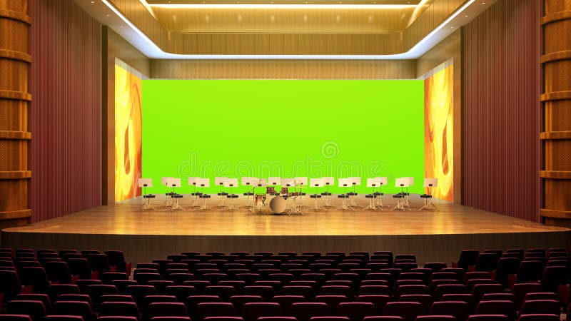Interior of Concert Hall 3d Render Image Stock Illustration ...