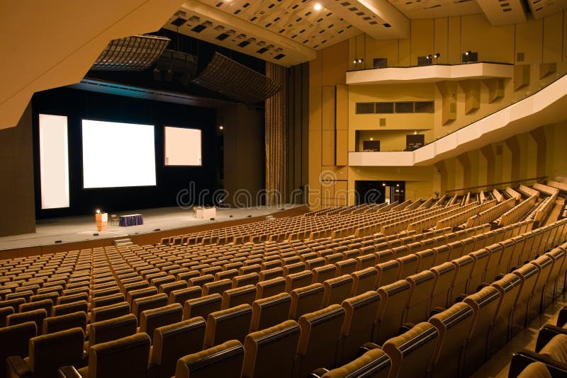 Interior of a Conference Hall Stock Image - Image of light, perspective ...