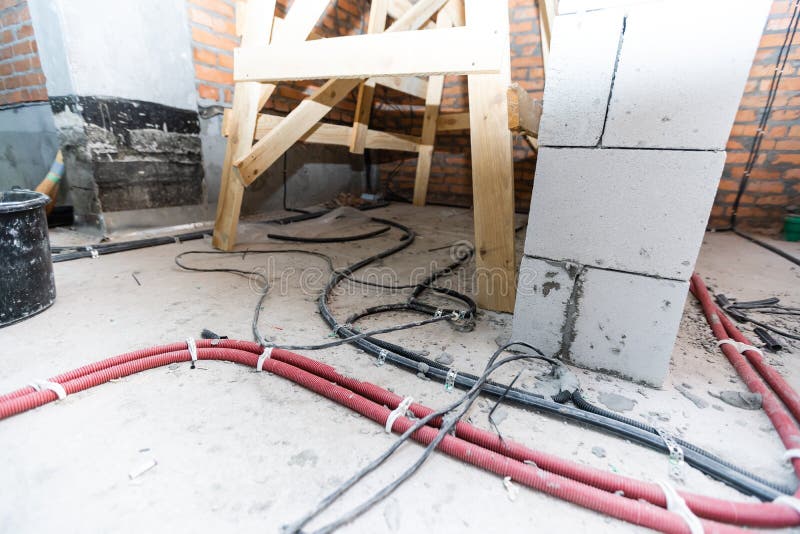 Interior Construction Building Site and Electrical Installation Stock ...