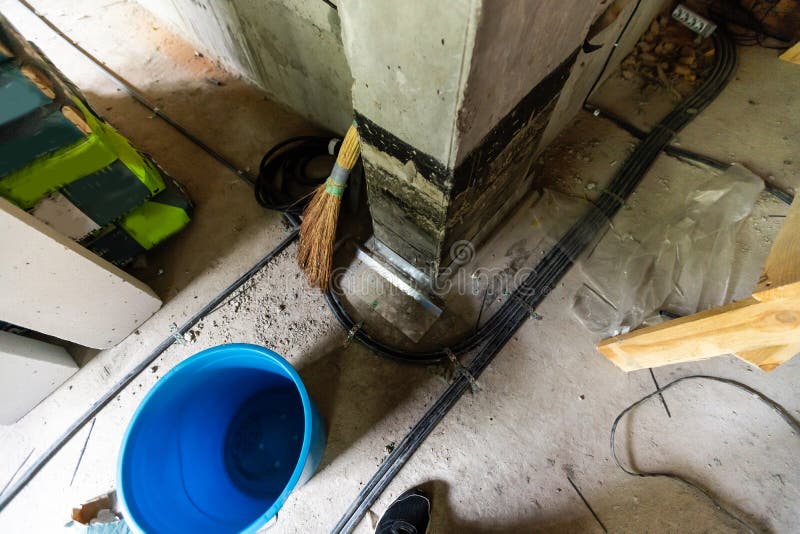 Interior Construction Building Site and Electrical Installation Stock ...