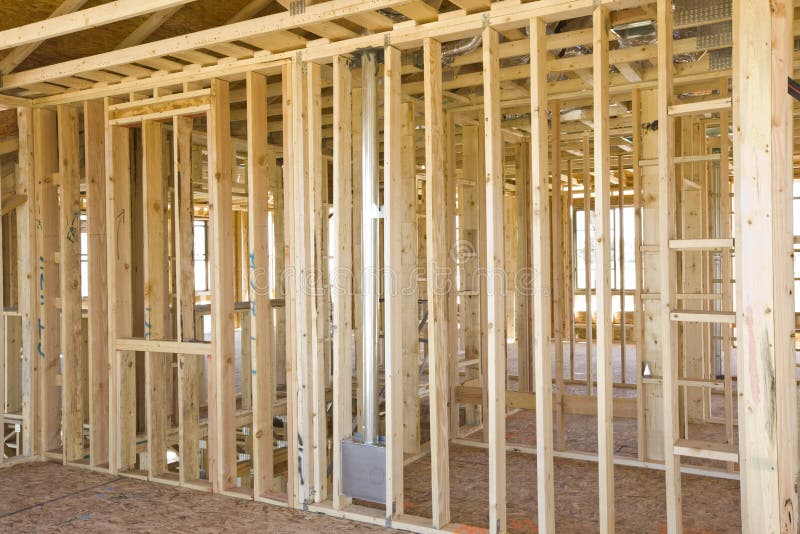 Interior Construction Framing Stock Photo - Image of material, building ...