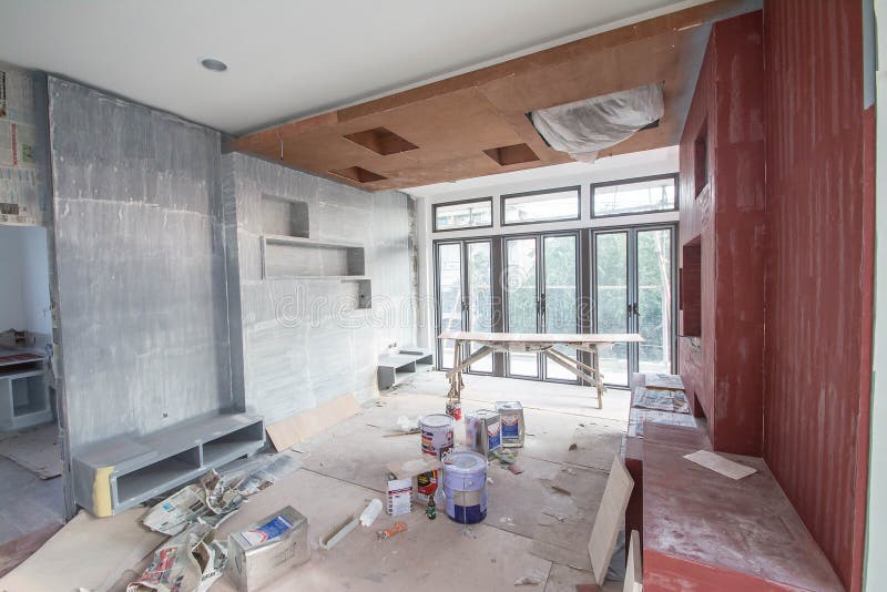 Interior construction Site stock photo. Image of manual - 62807976