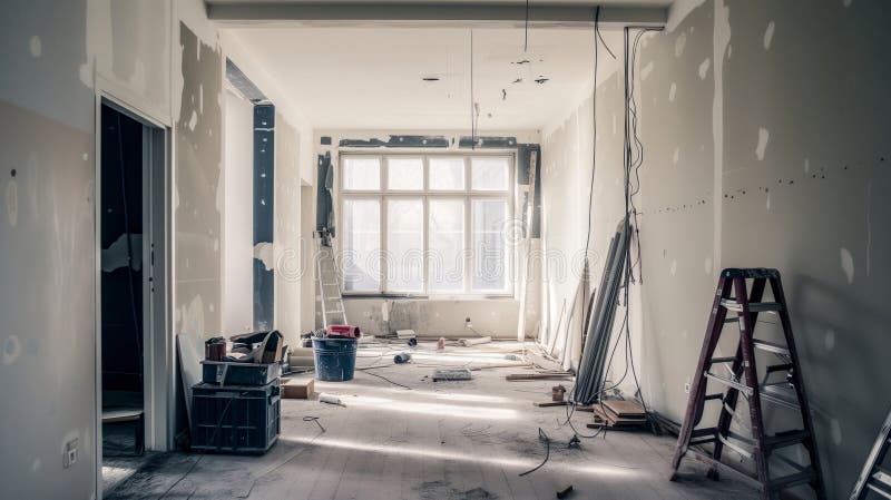 Interior of a Construction Site with Tools. Generated by Ai Stock ...