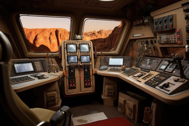 Interior Control Panel of Mars Simulation Habitat Stock Illustration ...