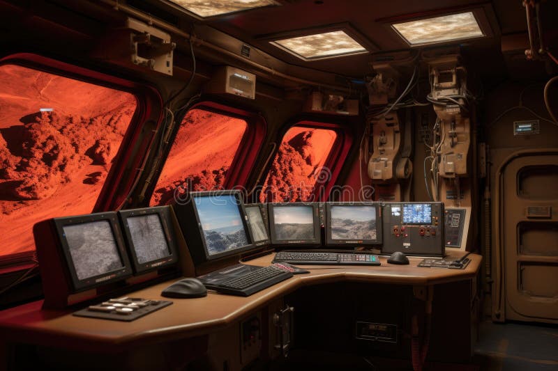 Interior Control Panel of Mars Simulation Habitat Stock Illustration ...