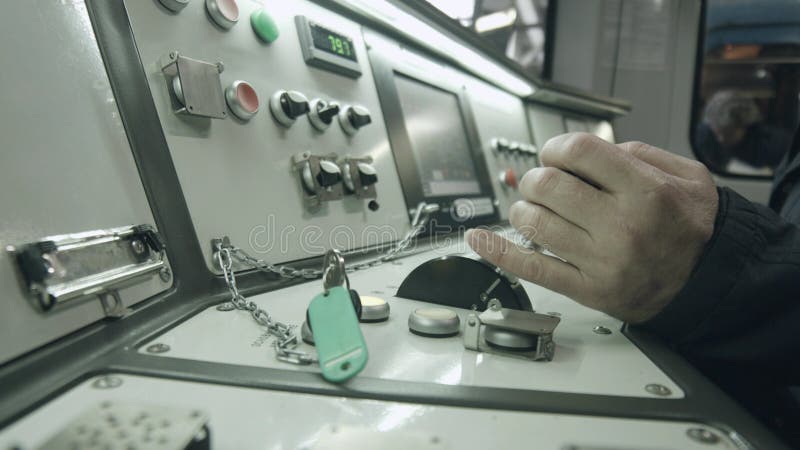 Interior Control Place of Train, Inside View. Stock Photo - Image of ...
