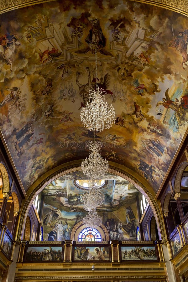 Interior of the Coptic Orthodox Church in Sharm El Sheikh with ...