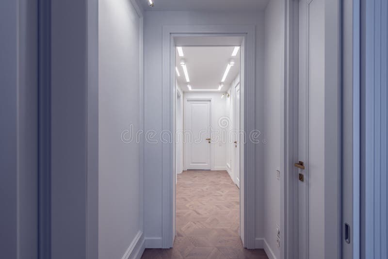 Interior of the Corridor in the Luxury Apartments Stock Photo - Image ...