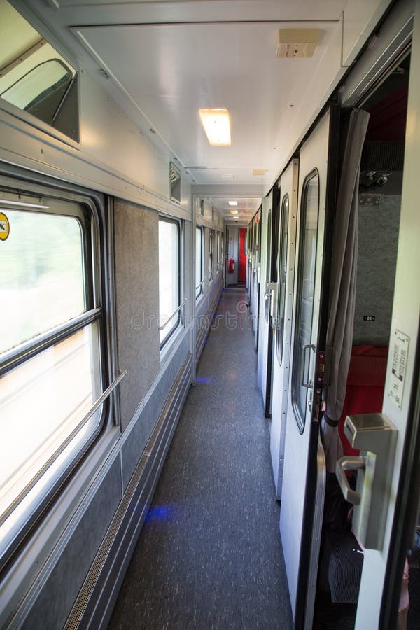 Interior from Corridor in Train in Southern Sweden Editorial ...
