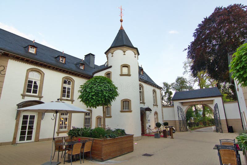 Interior Courtyard of a Cozy Hotel , a Castle, in Luxembourg Editorial ...