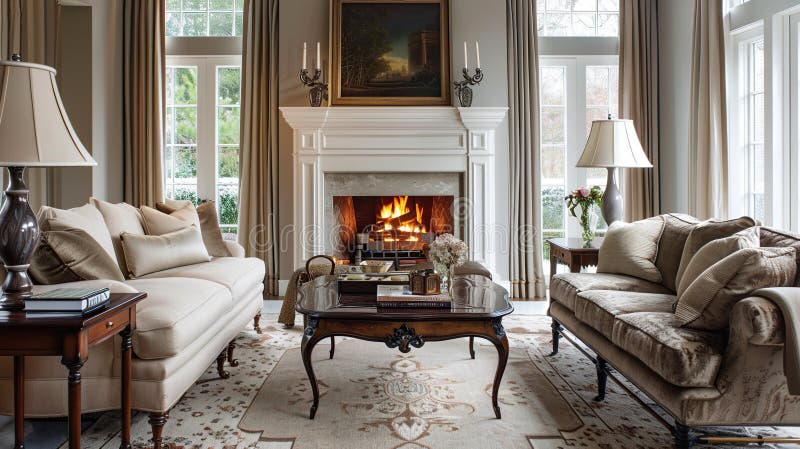 Interior Cozy Design Classic Furniture, Generative AI Stock ...