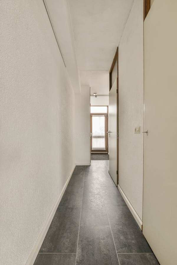 Long corridor in apartment stock image. Image of luminous - 262952995