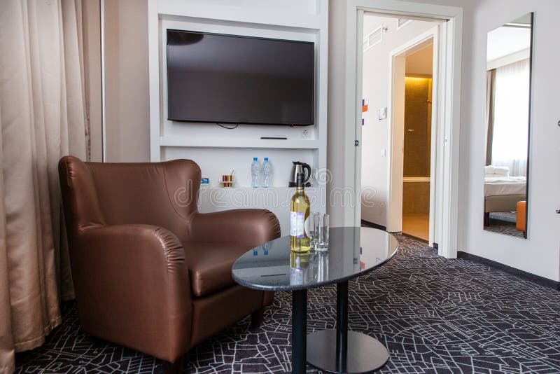 Interior of Cozy Hotel Room Stock Photo - Image of decorated, light ...