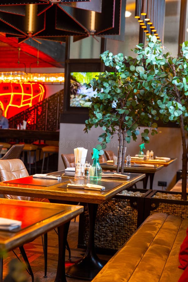 Interior of Cozy Luxury Restaurant with Original Design Stock Image ...