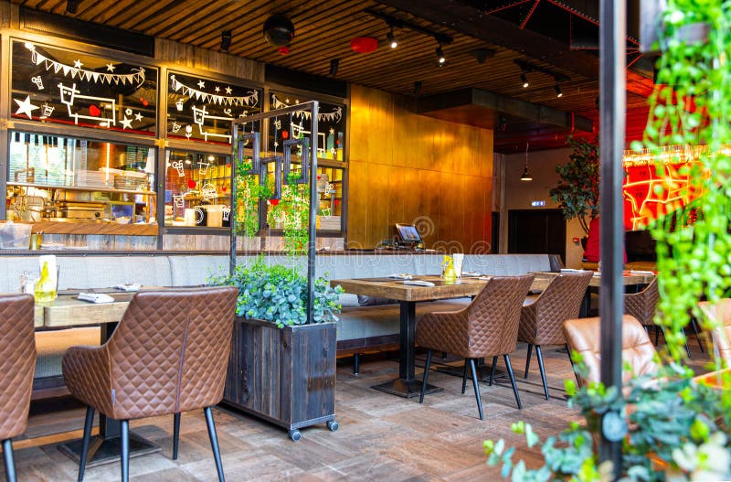 Interior of Cozy Luxury Restaurant with Original Design Stock Image ...