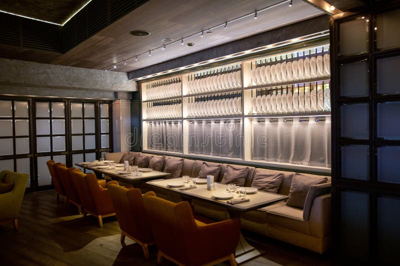Interior of Cozy Luxury Restaurant with Original Design Stock Image ...