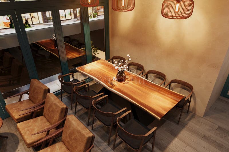 The Interior of a Cozy Modern Restaurant with Chairs, Table, Flowers ...