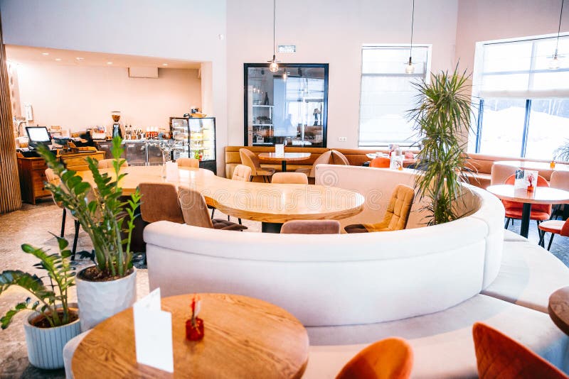 Interior of a Cozy Restaurant in a Modern Style Stock Image - Image of ...