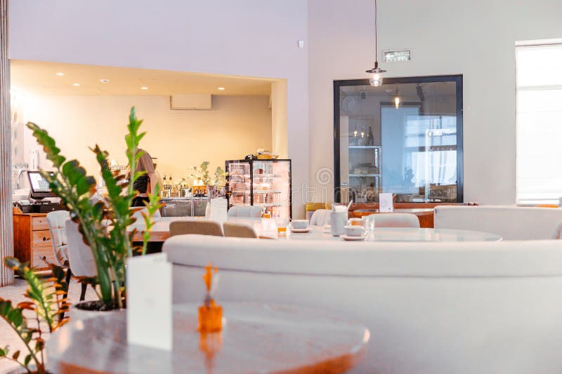 Interior of Cozy Restaurant in a Modern Style Stock Image - Image of ...