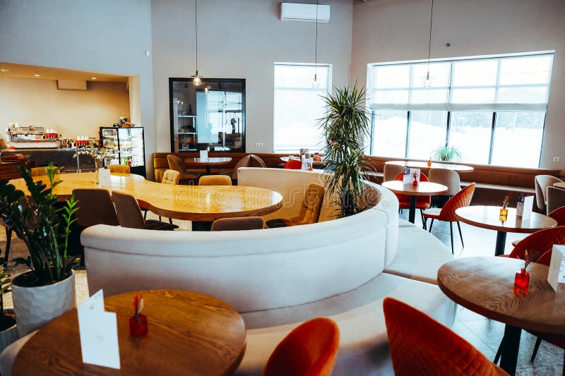Interior of Cozy Restaurant in a Modern Style Stock Photo - Image of ...