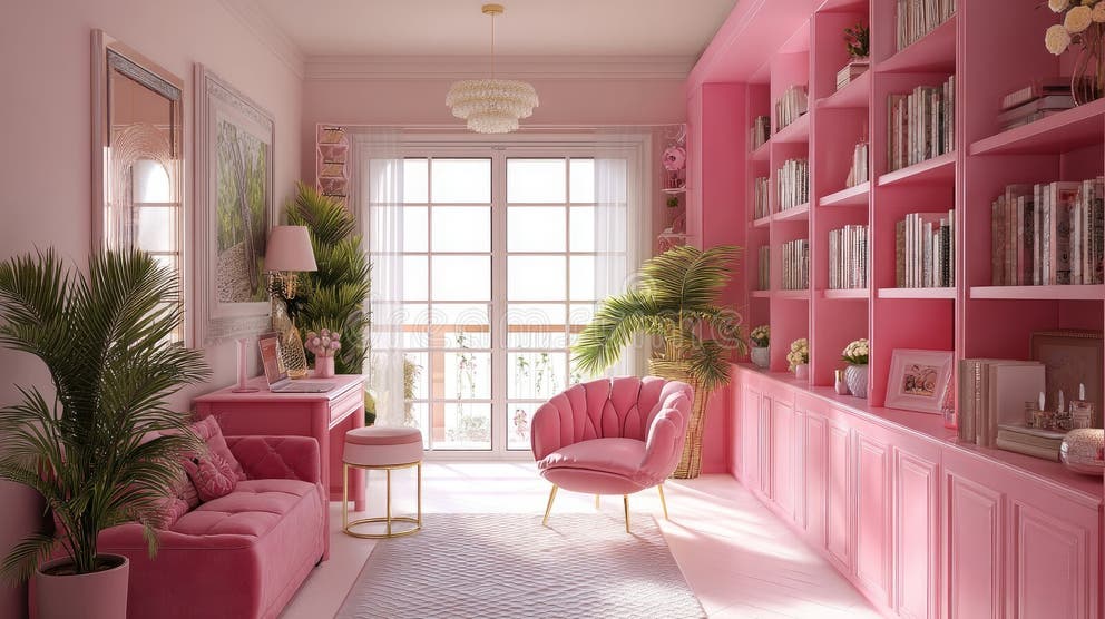 Interior of a Cozy Room in Barbie Style Stock Image - Image of dolls ...