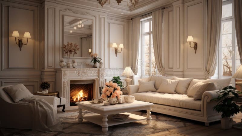 Interior of a Cozy Room in a Modern Classic Style Stock Photo - Image ...