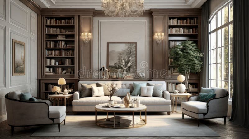 Interior of a Cozy Room in a Modern Classic Style Stock Photo - Image of door, comfort: 299435472