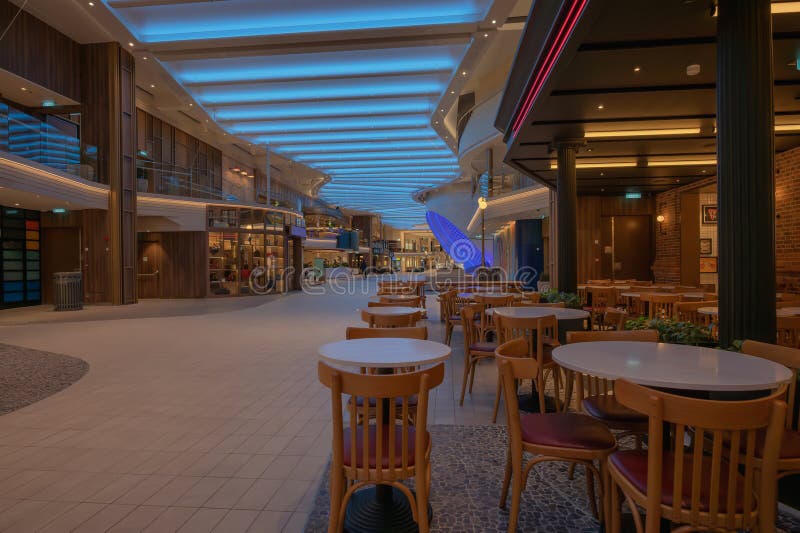 Interior of a Cruise Ship stock image. Image of honduras - 374139399