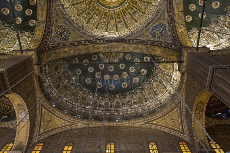 Interior of the Crystal Mosque, Cairo. Stock Image - Image of temple ...