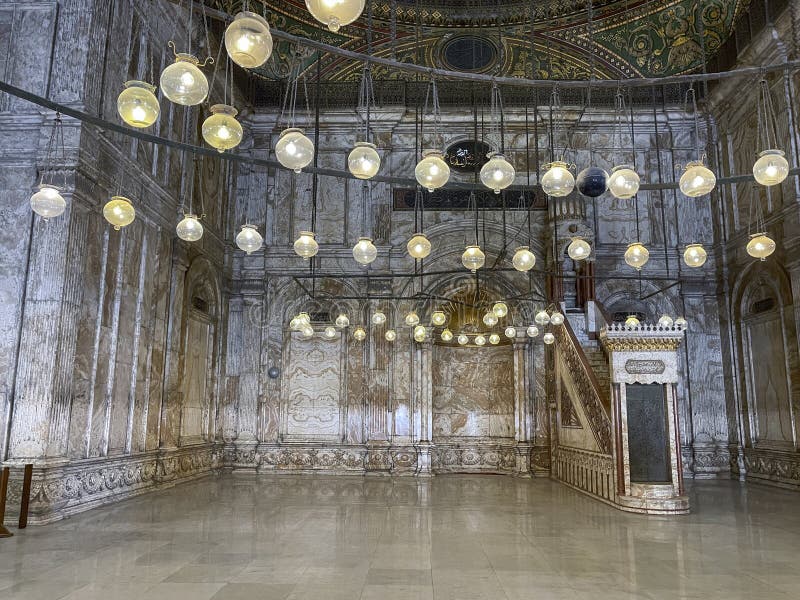 Interior of the Crystal Mosque, Cairo. Stock Image - Image of cathedral ...