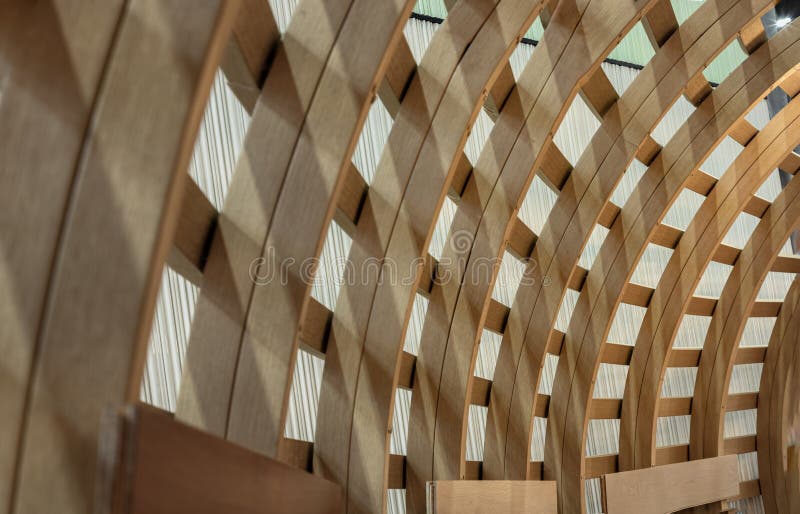 The Interior of Curved Diagonal Lines are Made of the Wooden Composite ...