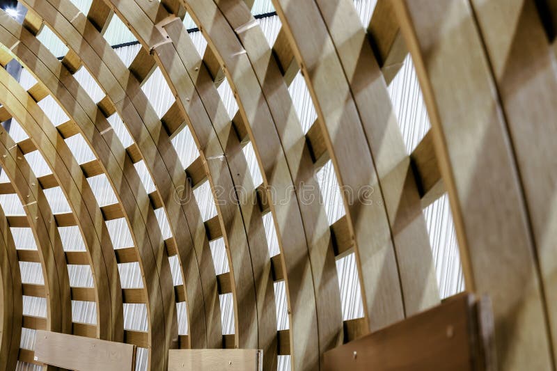 The Interior of Curved Diagonal Lines are Made of the Wooden Composite ...
