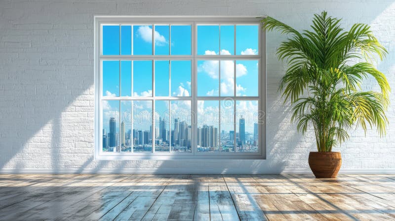 Interior of a Cutting-edge Building Adorned with Panoramic Windows and ...