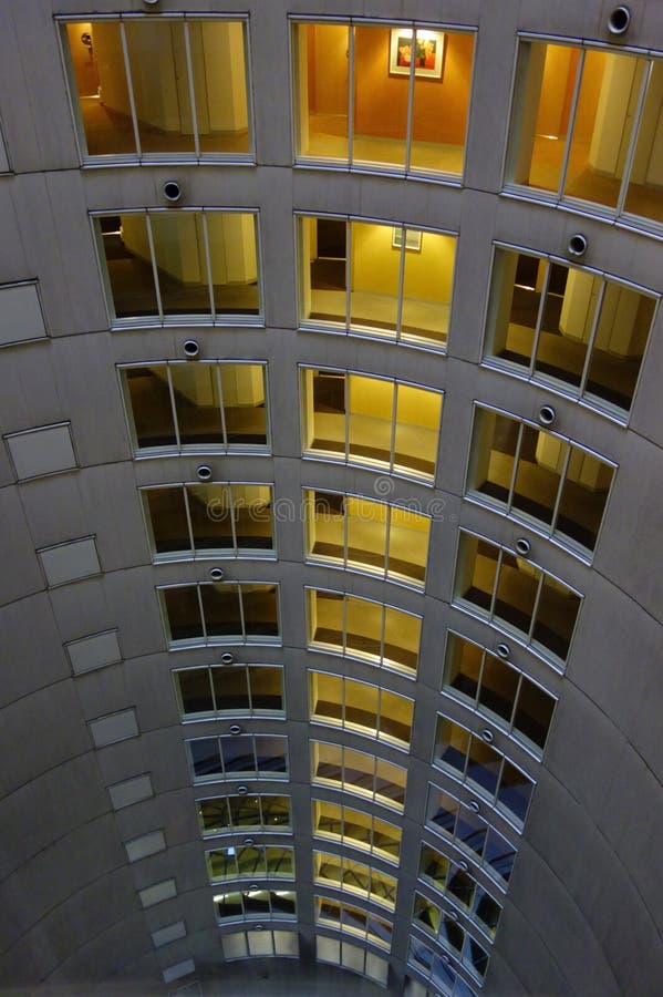 The Interior of the Cylindrical Hotel Stock Image - Image of balcony ...